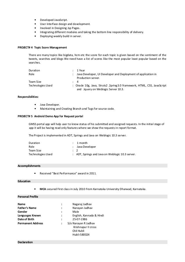 Nagaraj Resume