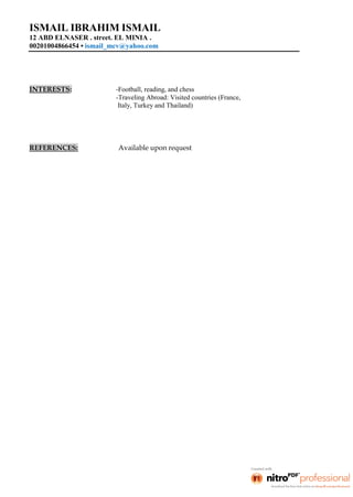ISMAIL IBRAHIM RESUME | PDF