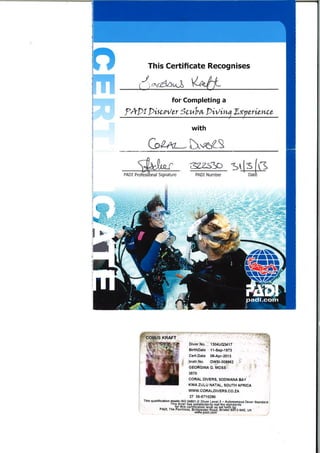 Open Water Diver Certificate | PDF