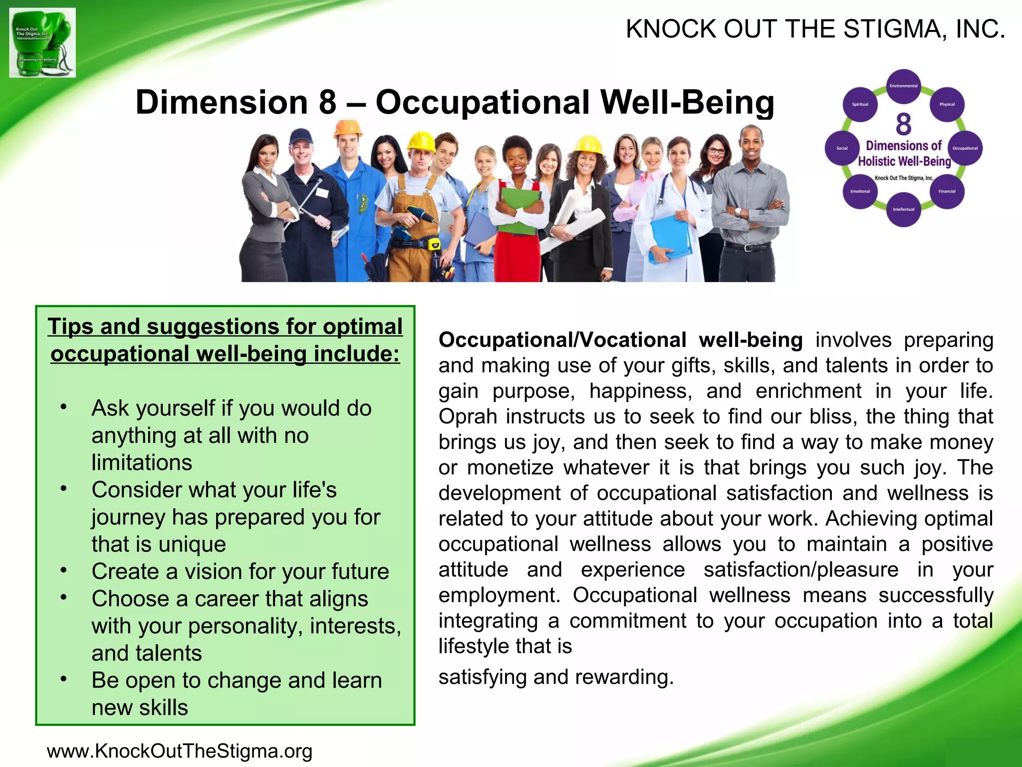 8 Dimensions of Holistic Well-being | PPT