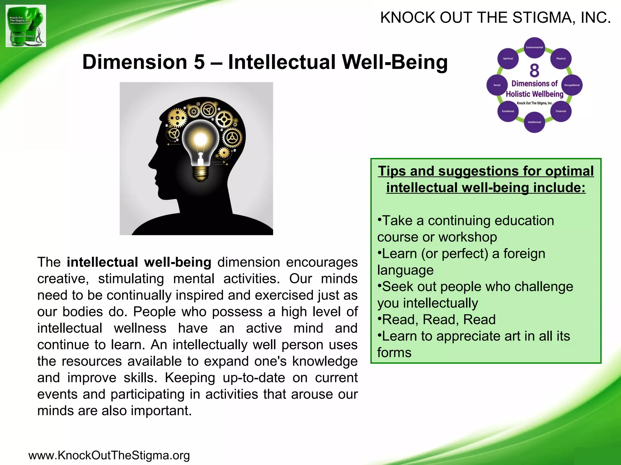 8 Dimensions of Holistic Well-being | PPT