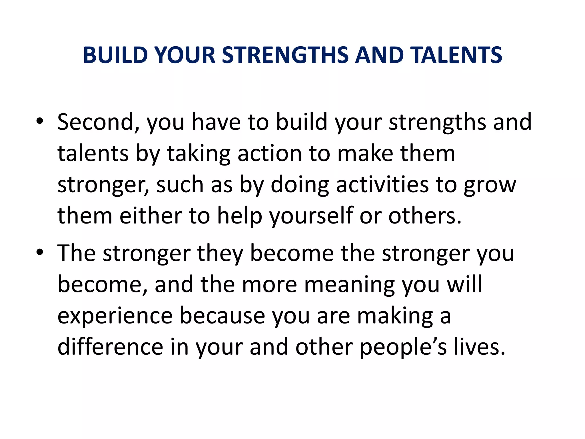 8, discover and grow your strengths and talents | PPTX