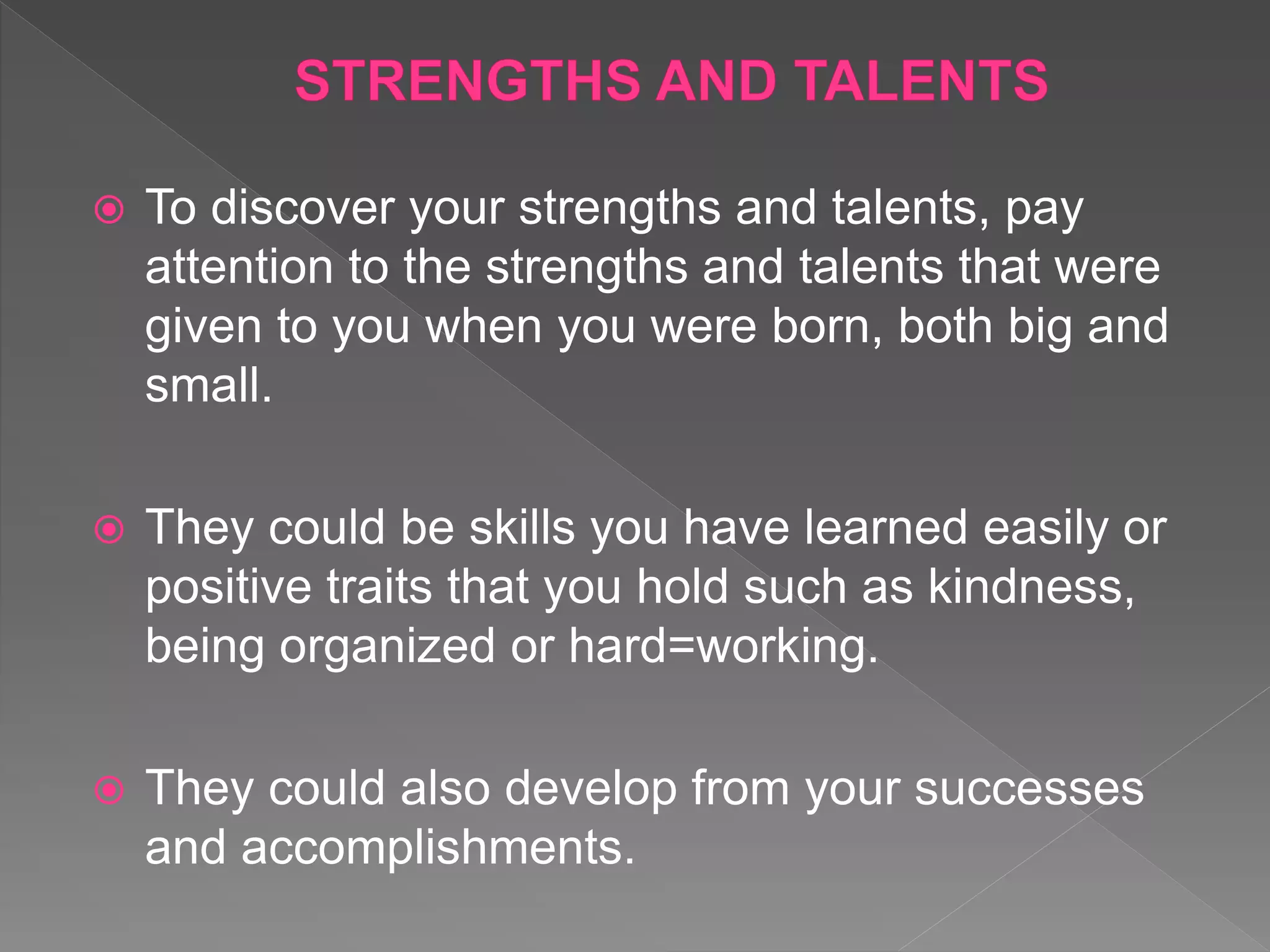 Discover and grow your strengths and talents | PPTX