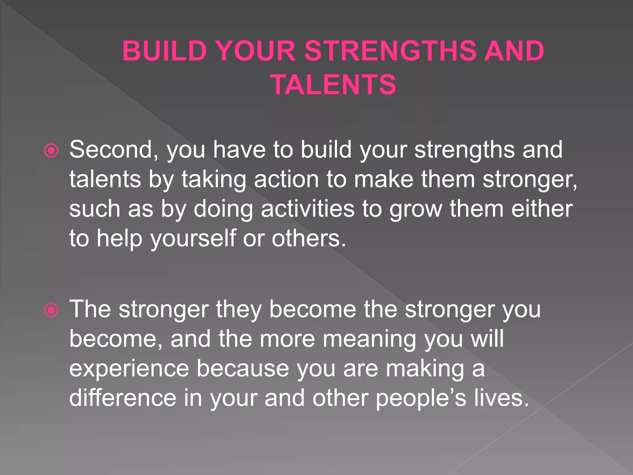 Discover and grow your strengths and talents | PPTX
