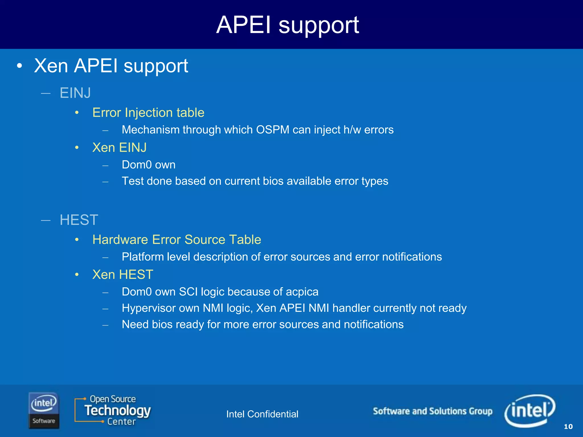 Xen RAS Status and Progress | PDF
