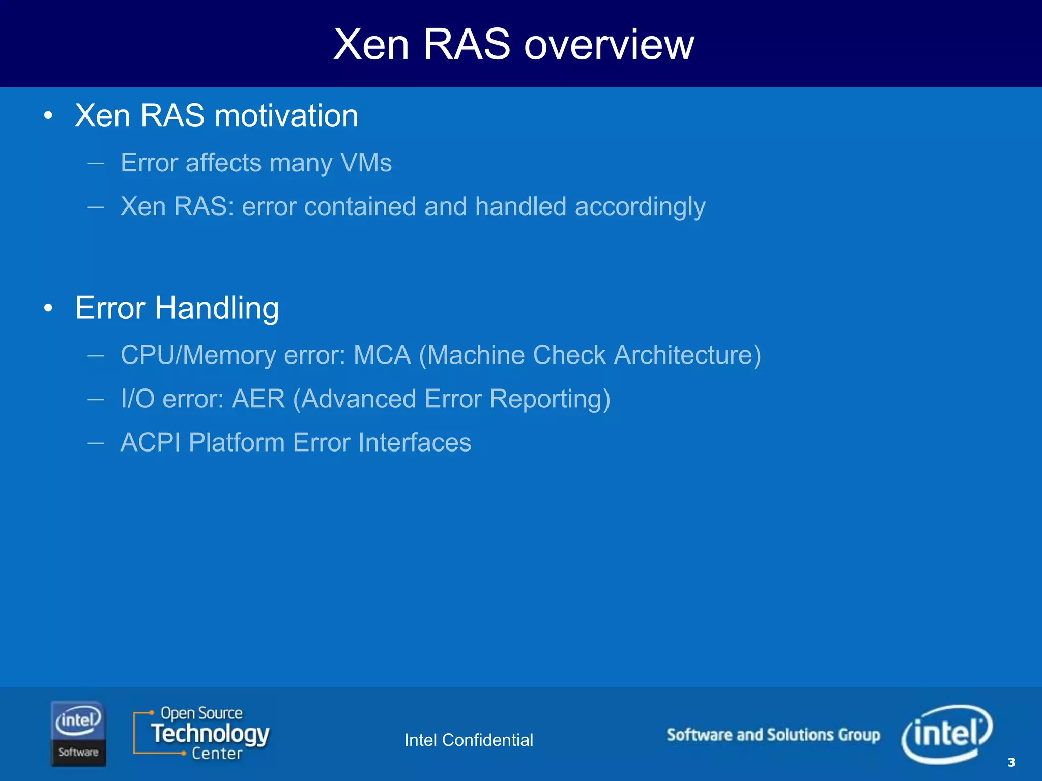 Xen RAS Status and Progress | PDF