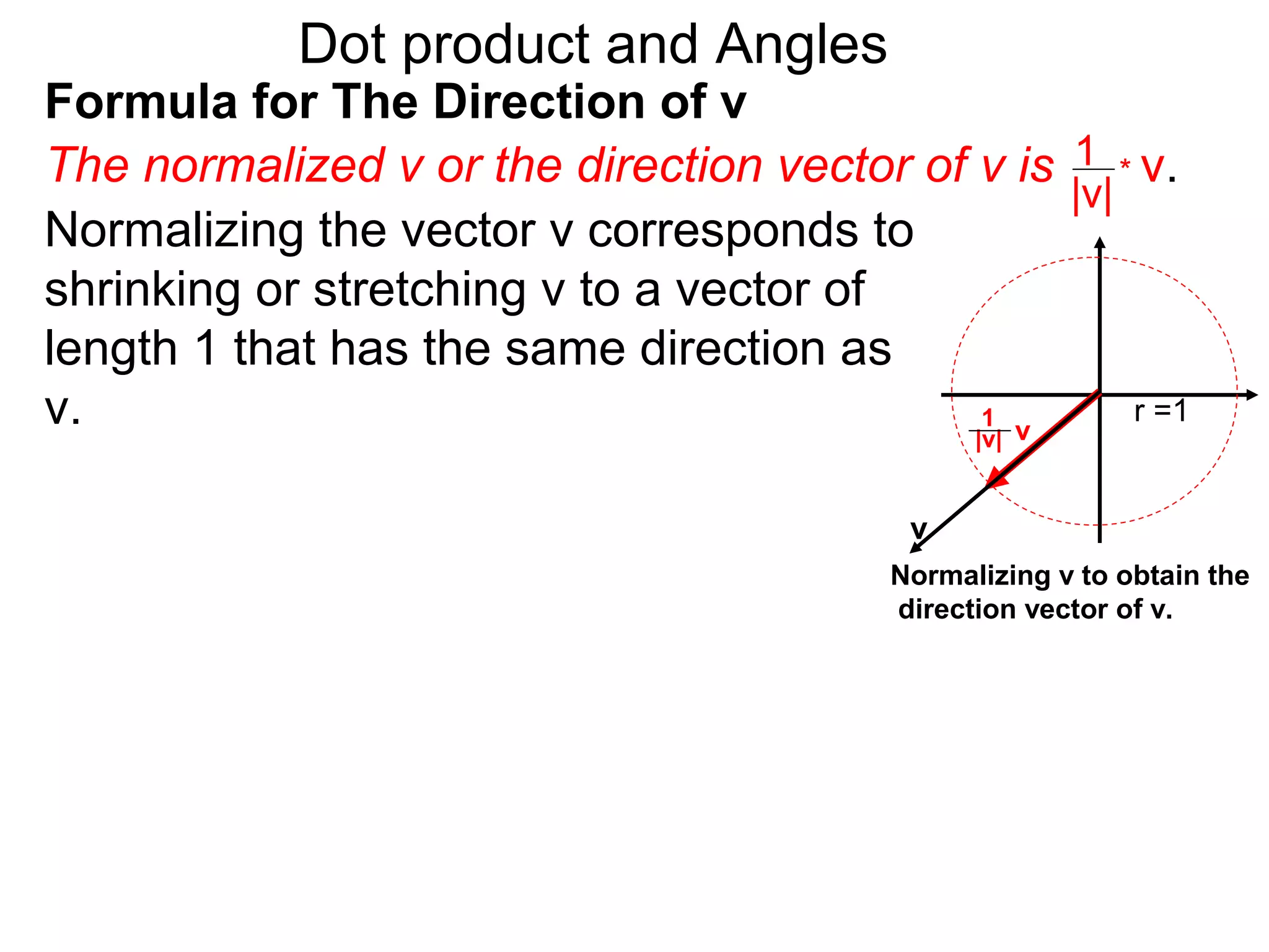 8 dot product, directions, projections | PPT