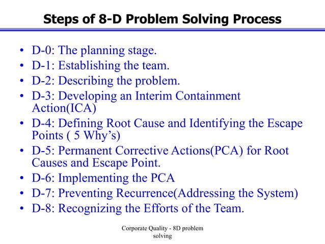 8 d problem solving rev01 | PPT | Business | Business and Finance