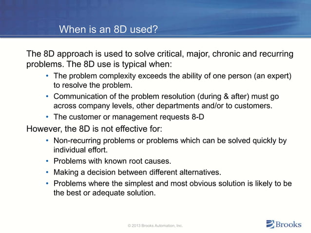 8 Disciplines (8D) Problem Solving Approach | PPT