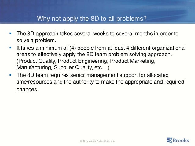 8 Disciplines (8D) Problem Solving Approach