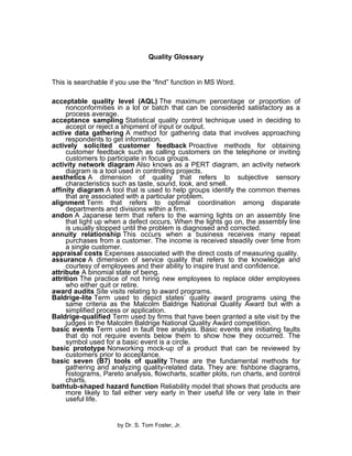 8 D Quallity Glossary | PDF