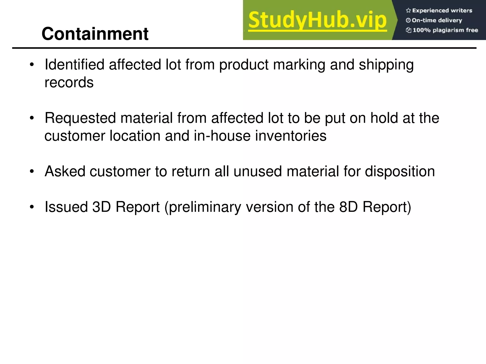 8D Report Case Study | PDF