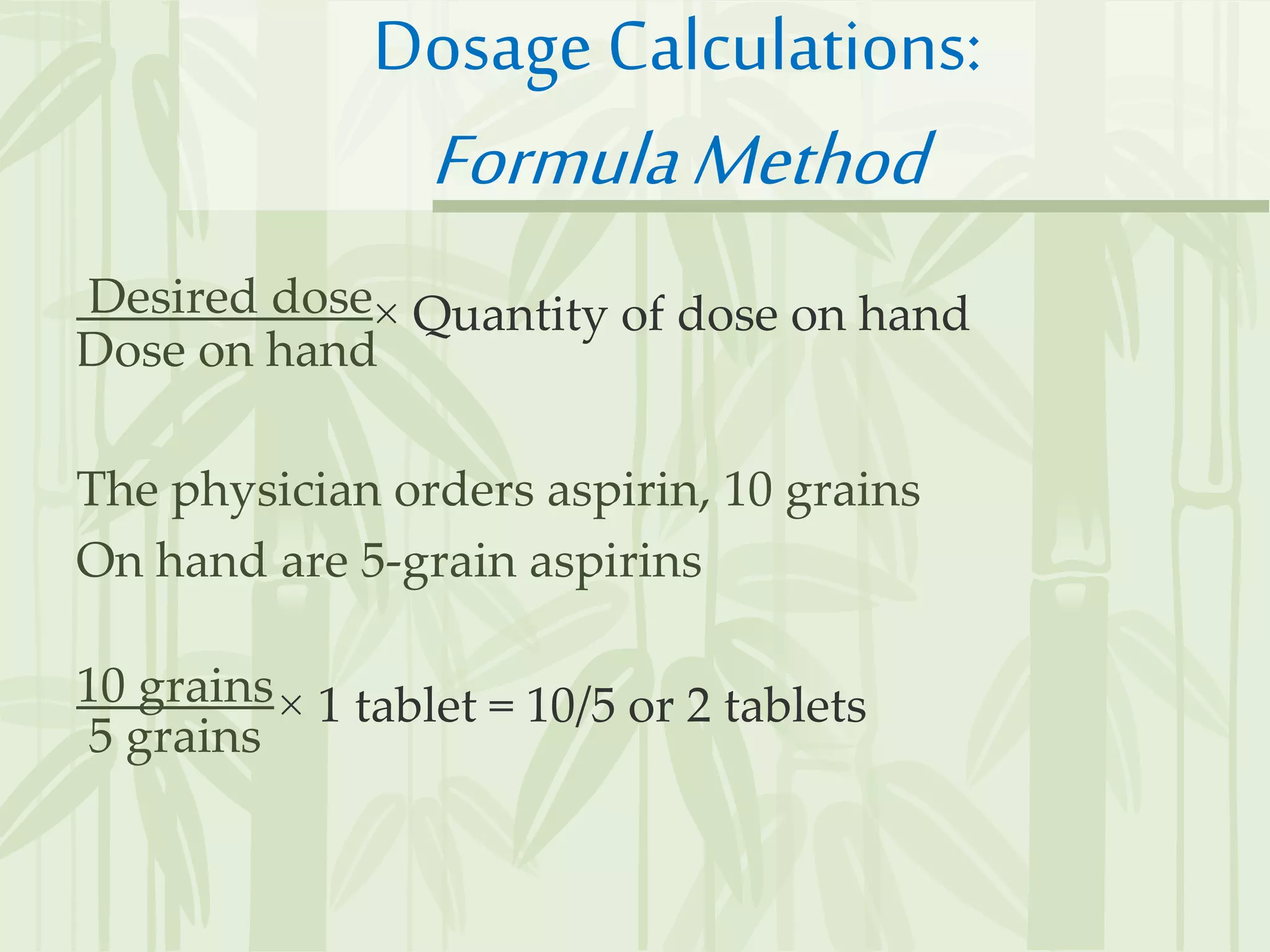 Drug Calculation for Patient | PPTX