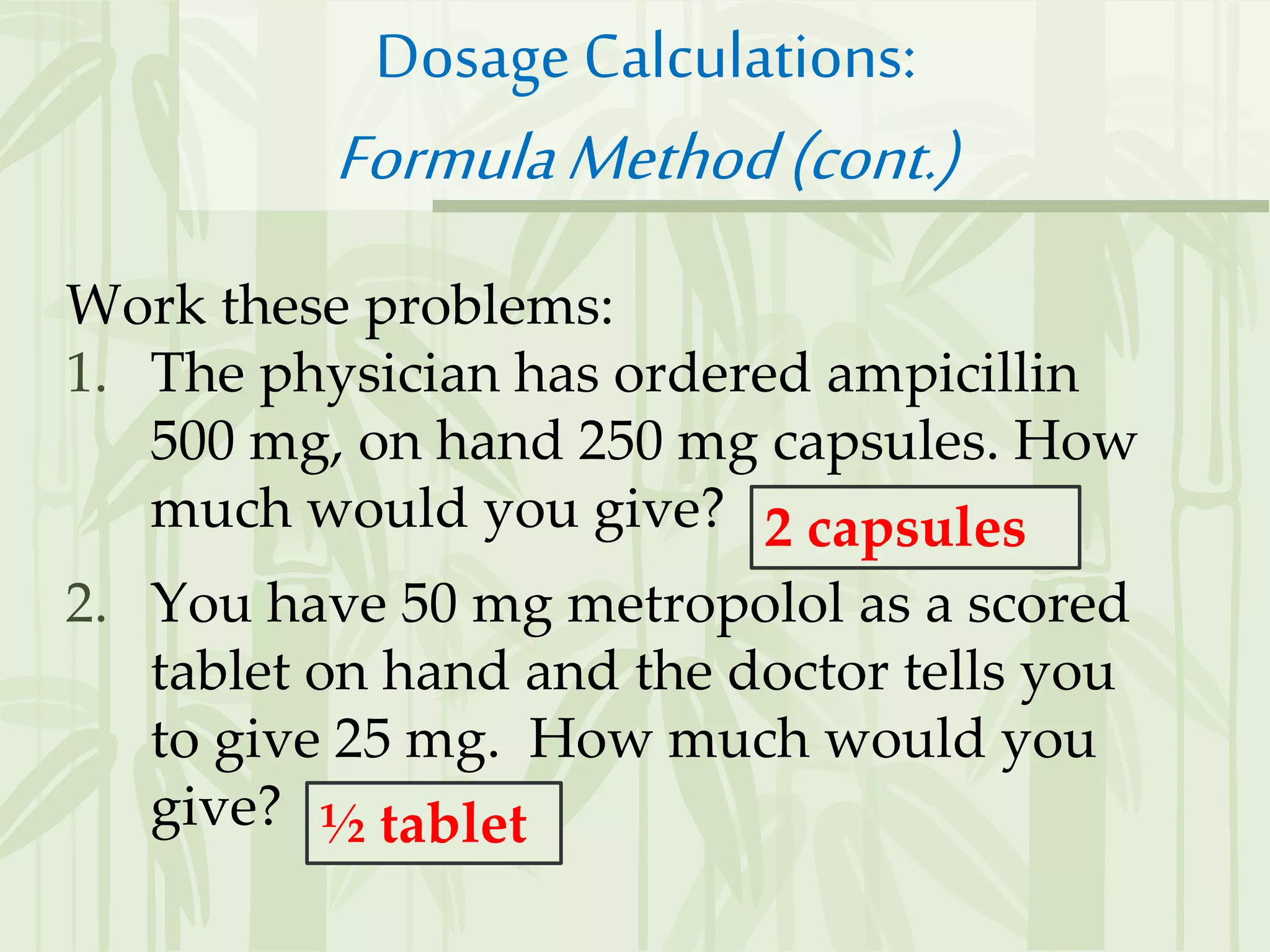 Drug Calculation for Patient | PPTX