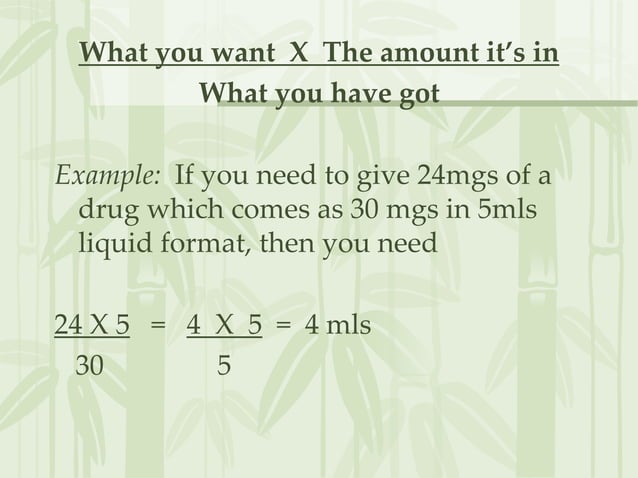 Drug Calculation for Patient | PPTX | Chemistry | Science