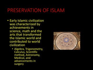 8d the preservation and advancements of islam | PPT
