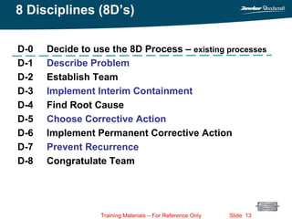 8 Disciplines (8D) Training | PDF