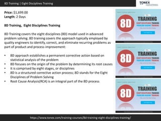 8D Training, Eight Disciplines Training : Tonex Training | PPTX