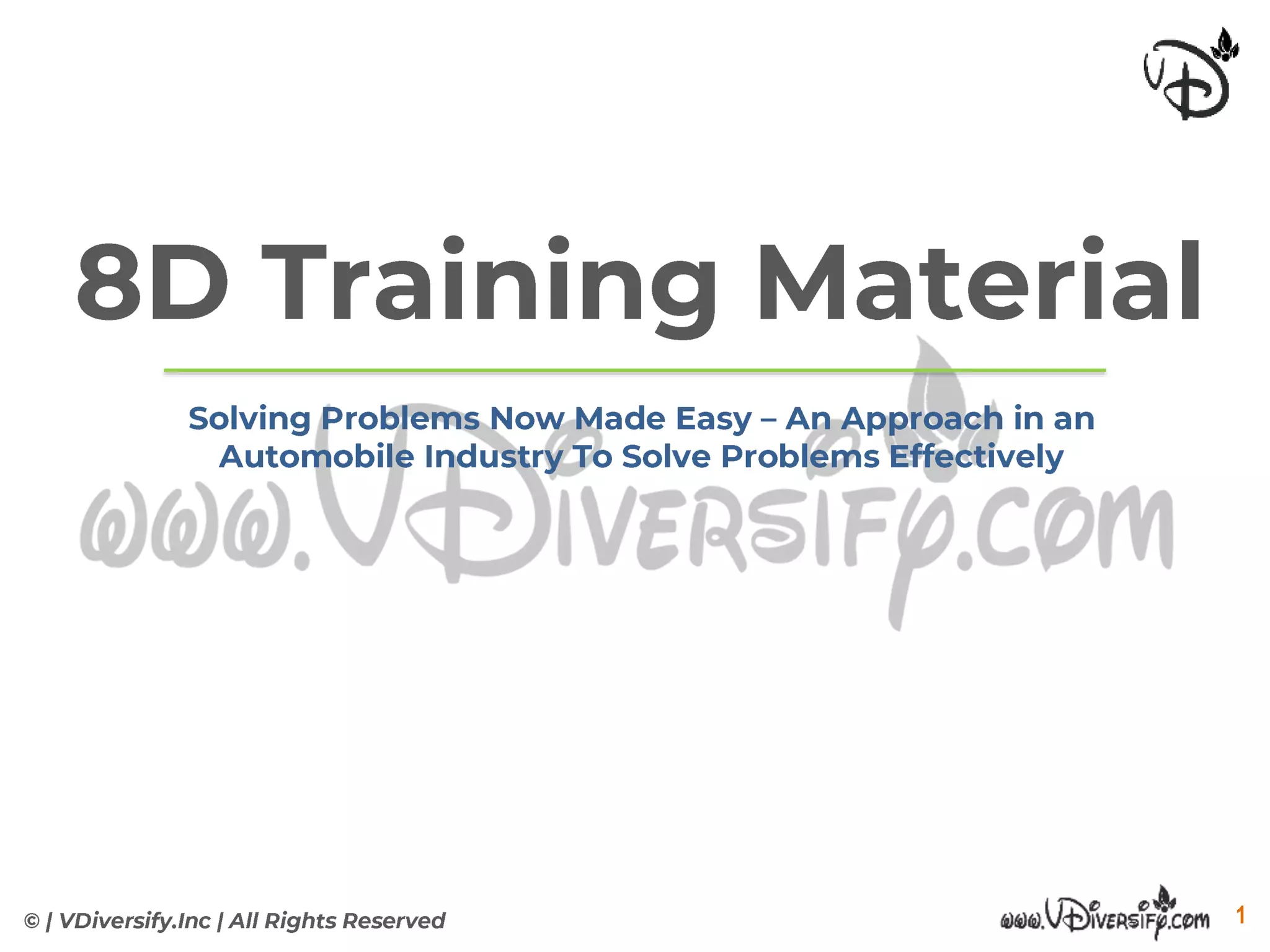 8D Training Material From VDiversify.com | 8D Training Material PDF ...