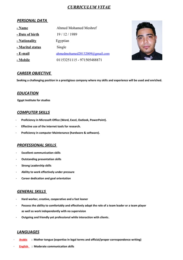 Ahmed CV | DOC