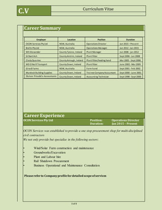 CIARAN O CONNOR CURRICULUM VITAE | PDF