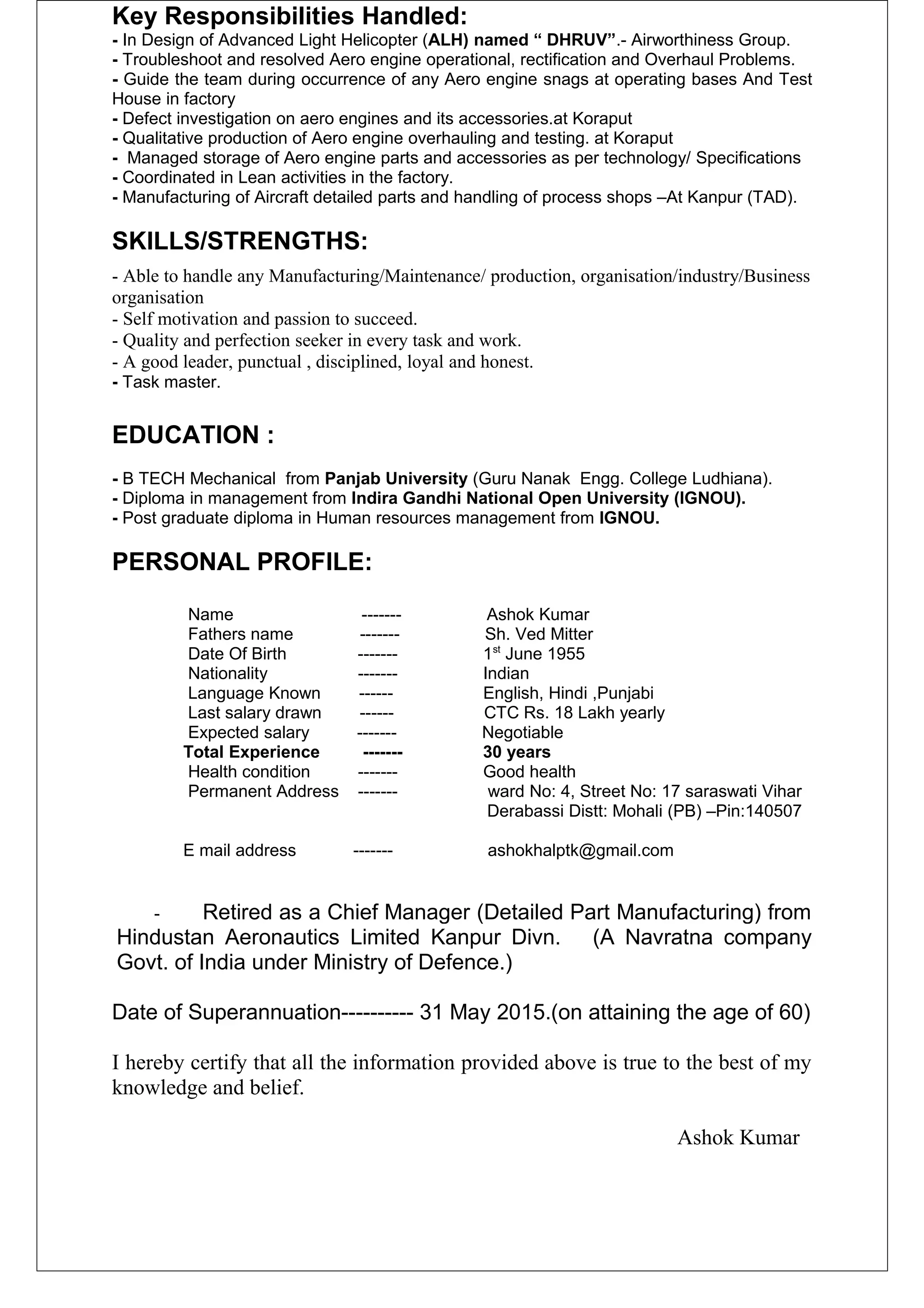 Ashok resume edited | DOC