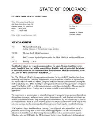 Memo Regarding ADAAA 1-10 | PDF