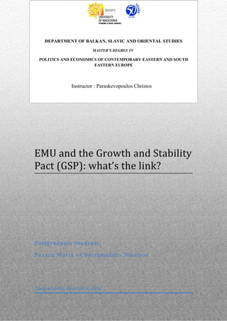 EMU and the Growth and Stability Pact (GSP) | DOC