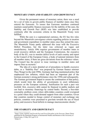 EMU and the Growth and Stability Pact (GSP) | DOC