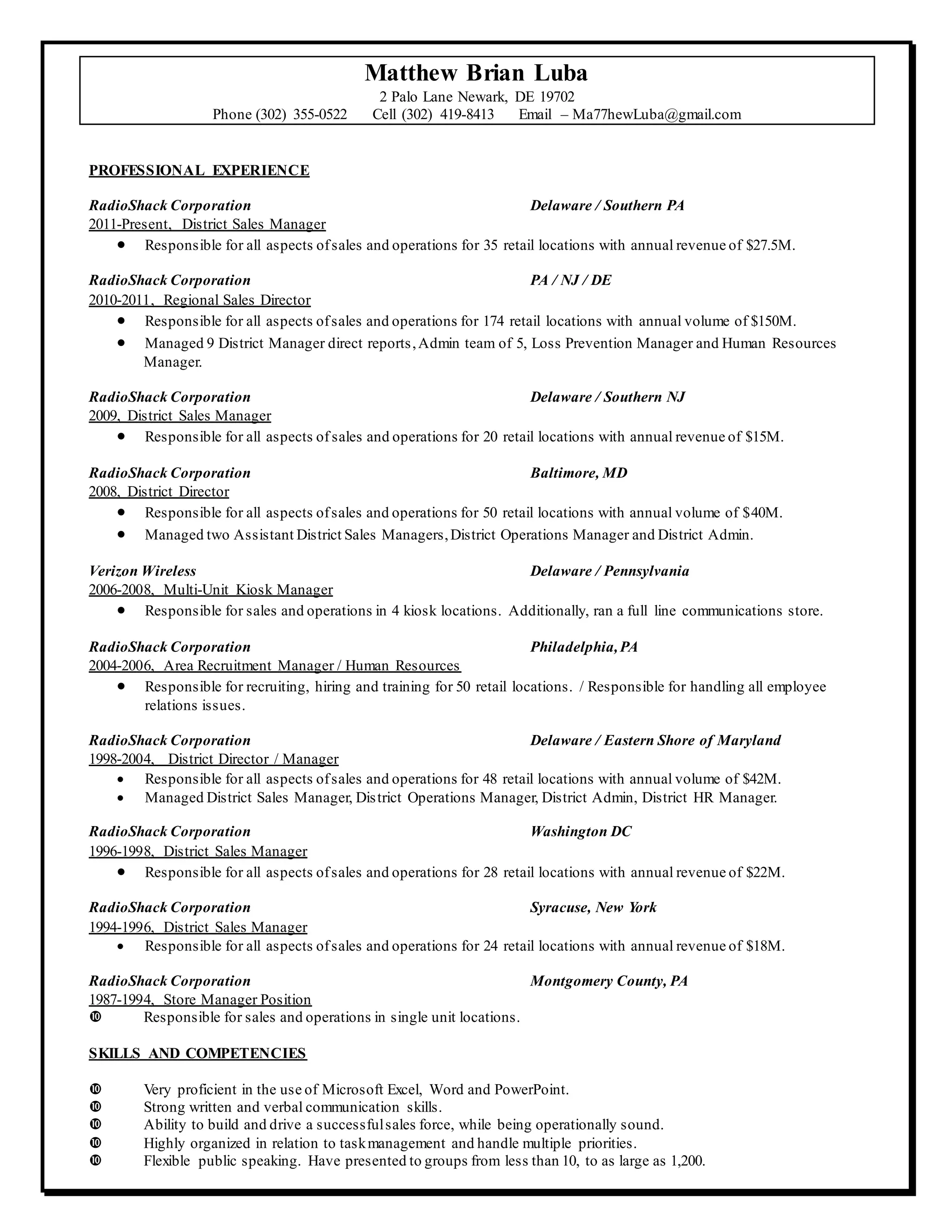 Resume for Matthew Luba | PDF