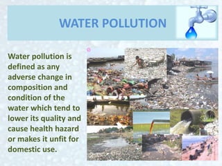 SOURCES AND EFFECTS OF WATER POLLUTANTS ON HUMAN HEALTH, QUALITY ...