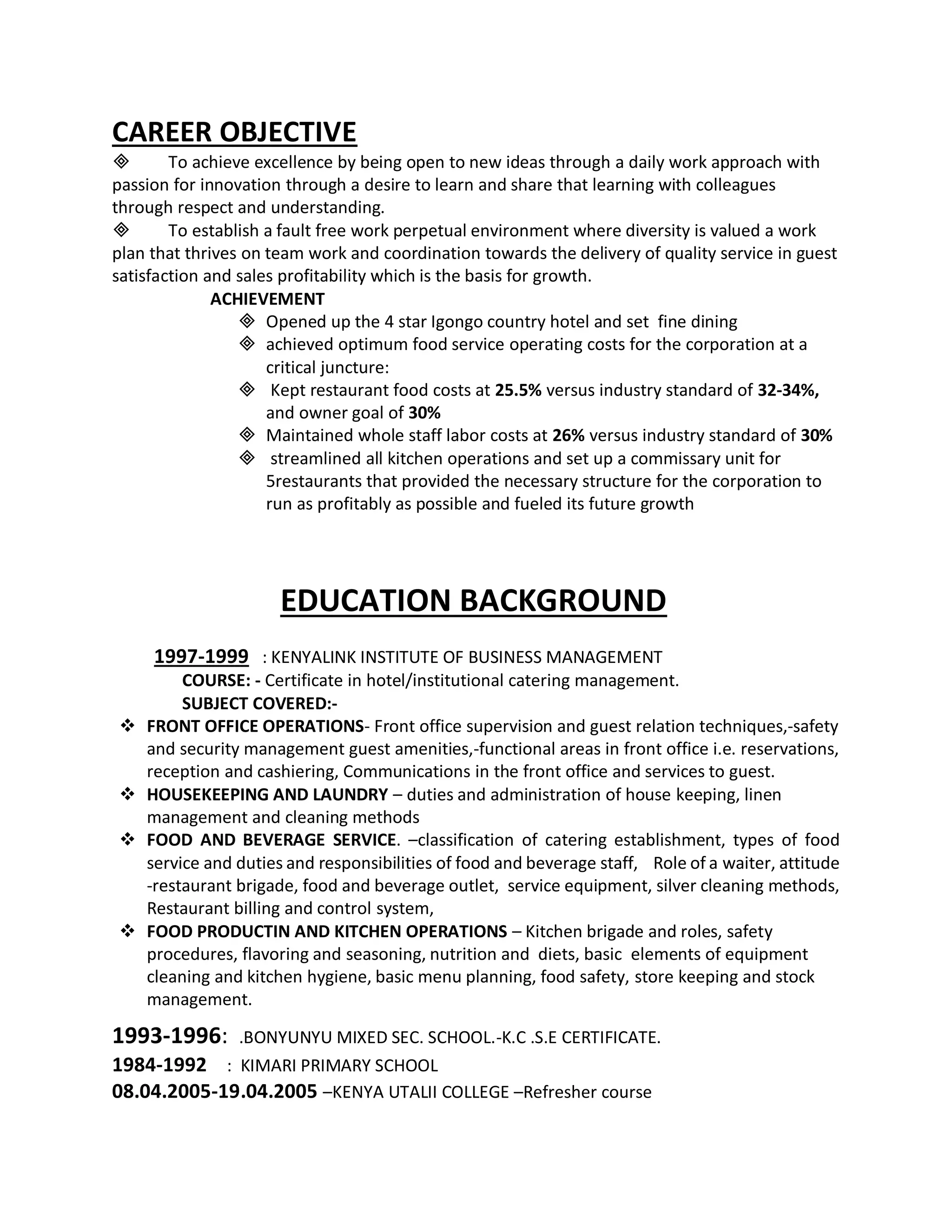 CURRICULUM VITA1-bosire | PDF