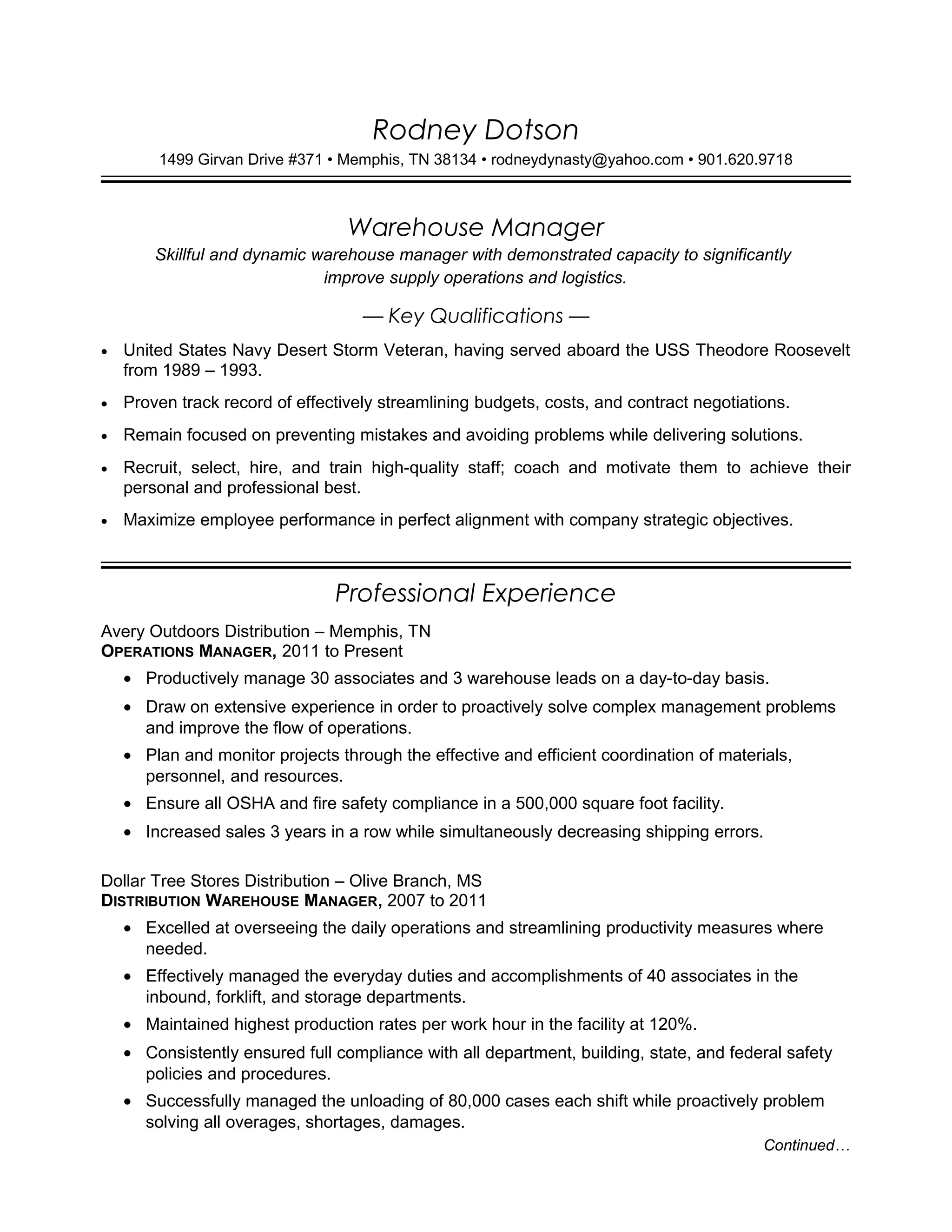 rodneydotsonresume1 | PDF