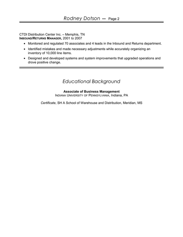 rodneydotsonresume1 | PDF