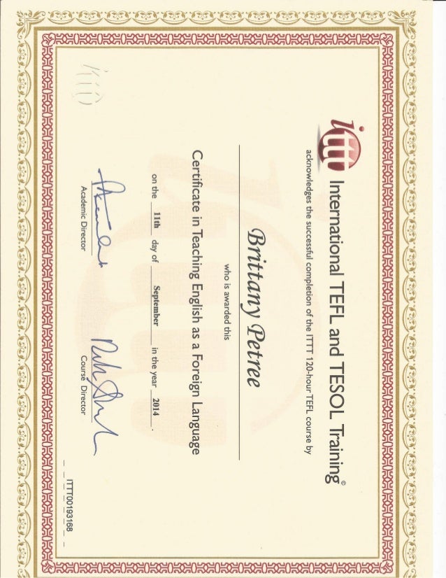 TEFL certificate