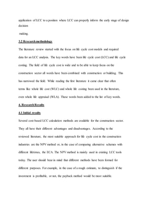 LIFE CYCLE COST CALCULATION MODELS FOR BUILDINGS | PDF