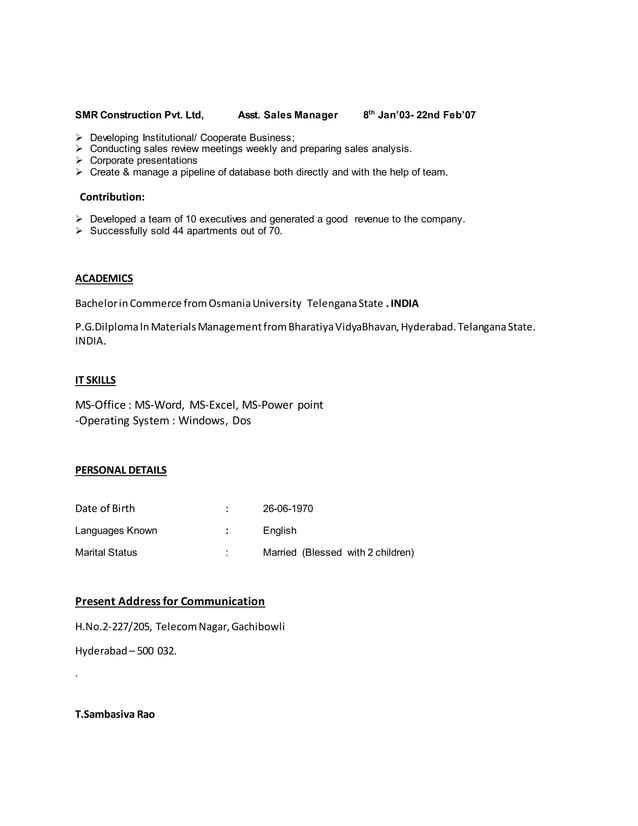 My Resume India | PDF