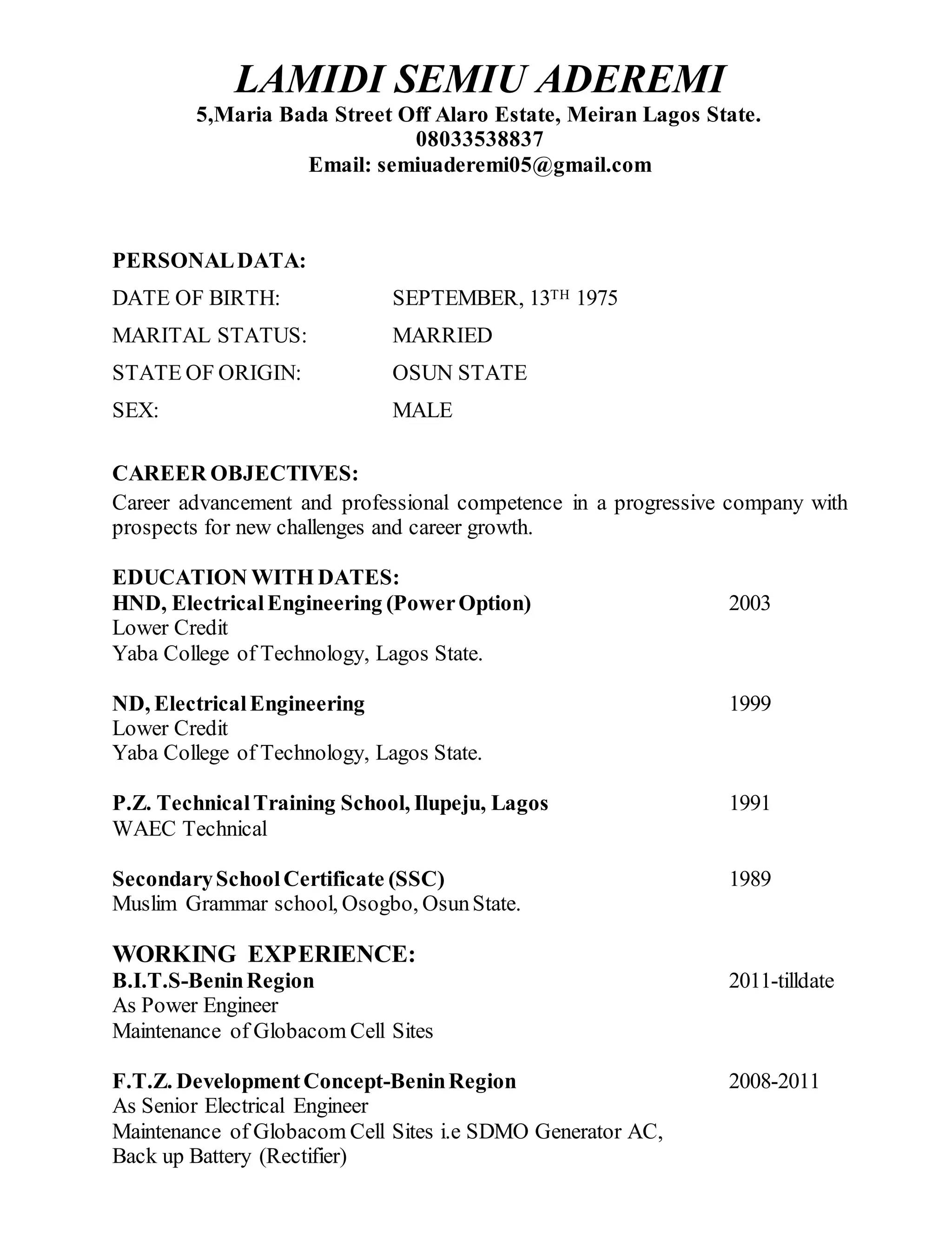 LAMIDI SEMIU ADEREMI | DOCX | Science