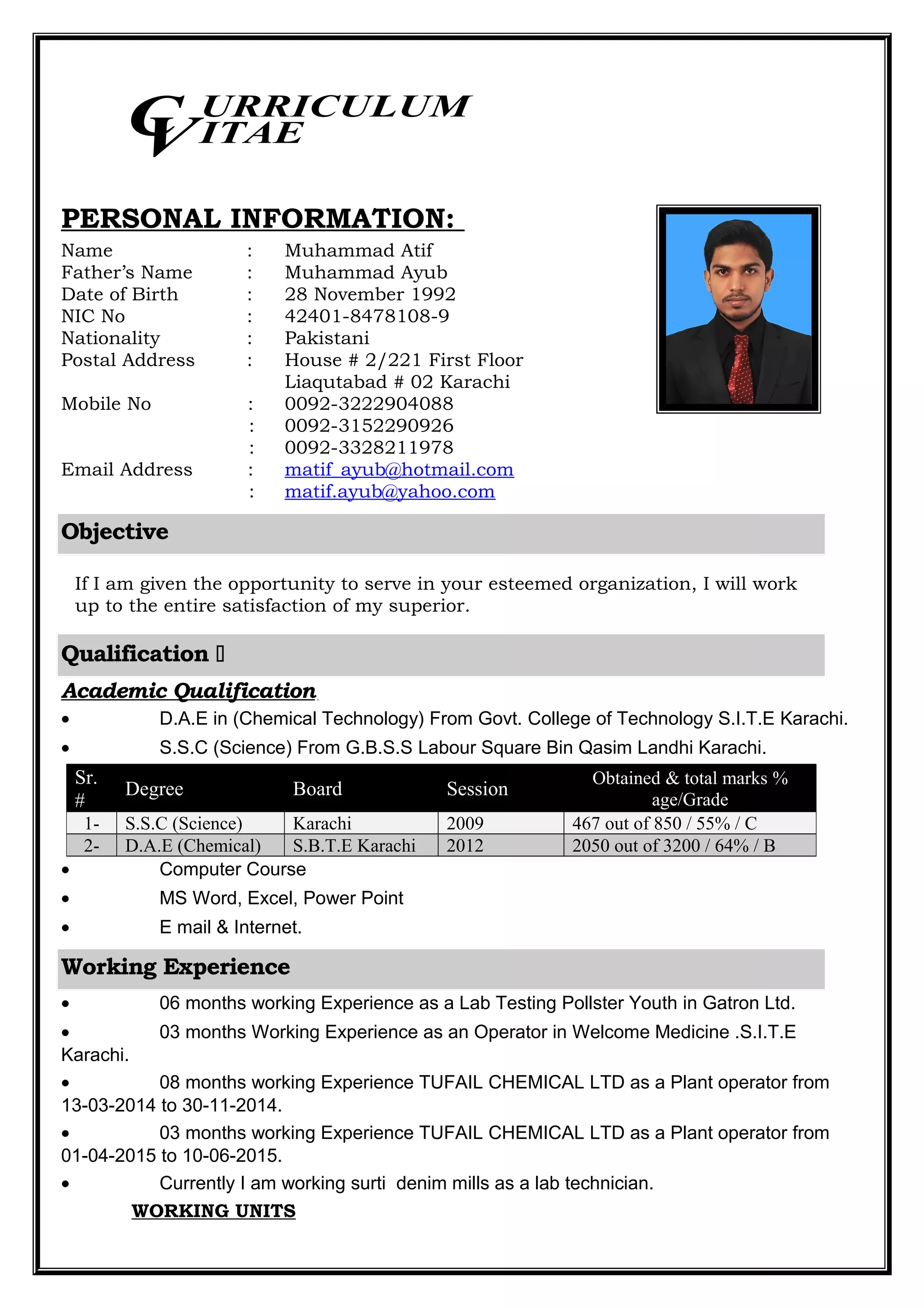 MUHAMMAD ATIF CV (4) | PDF