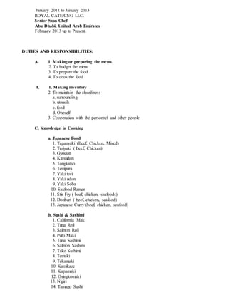 chef archie cv - updated | DOCX