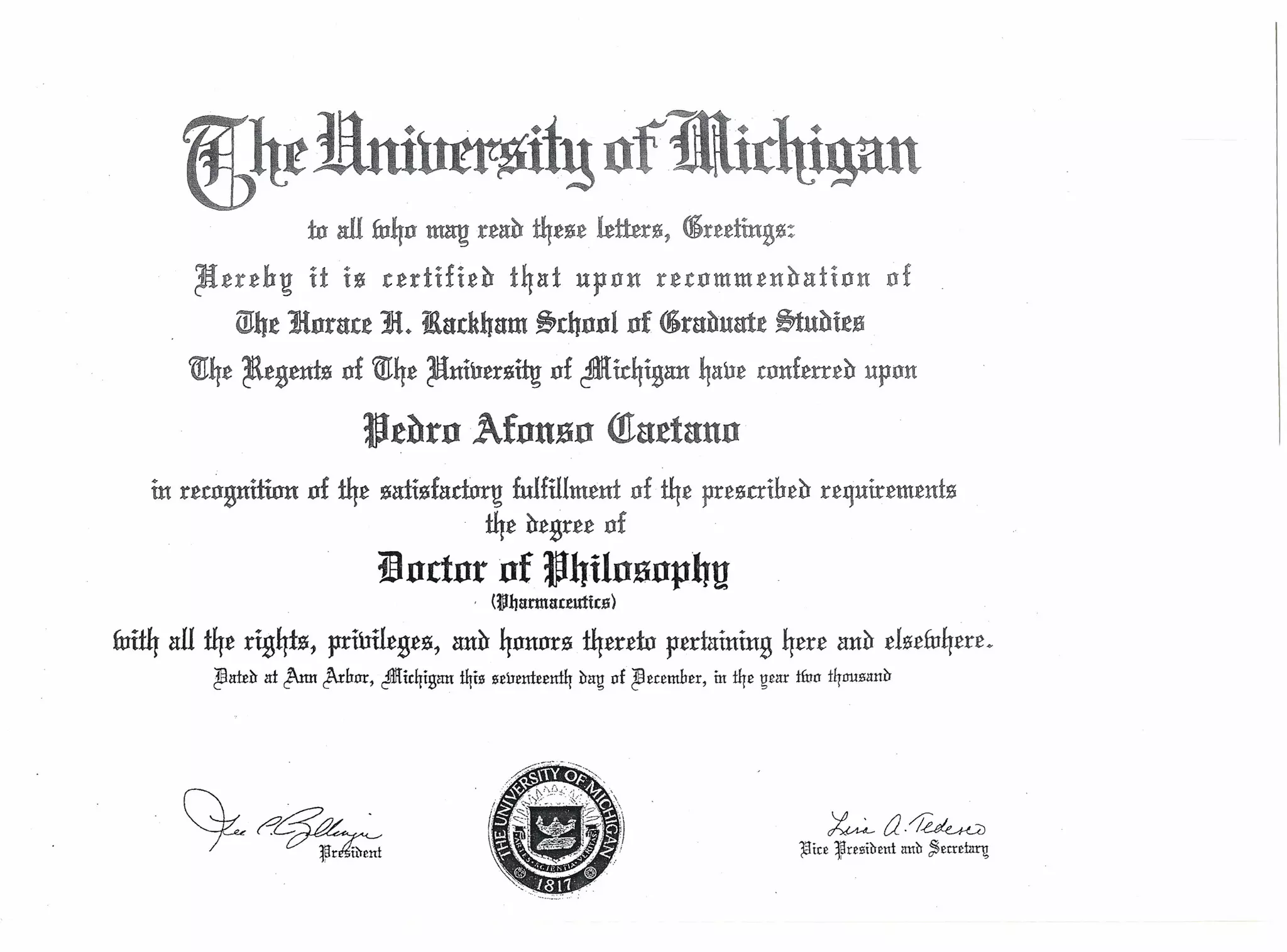 MichiganPhDdiplomatranscripts | PDF | Undergraduate Education | College ...