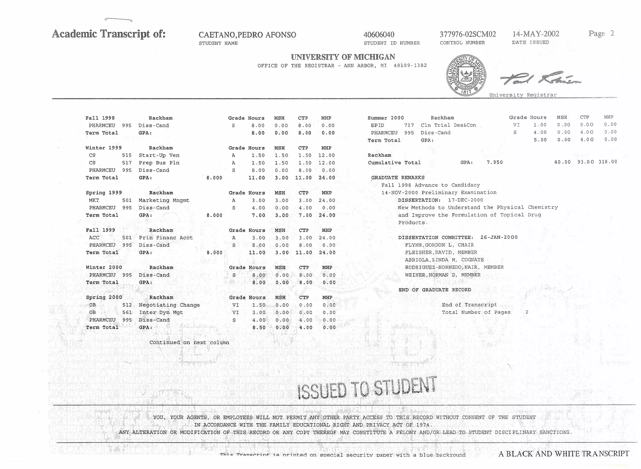 MichiganPhDdiplomatranscripts | PDF | Undergraduate Education | College ...
