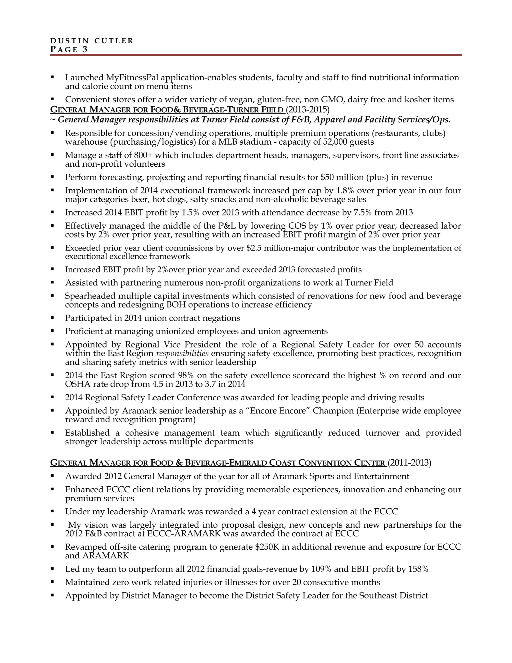 Dustin Cutler's 2016 resume' | DOC