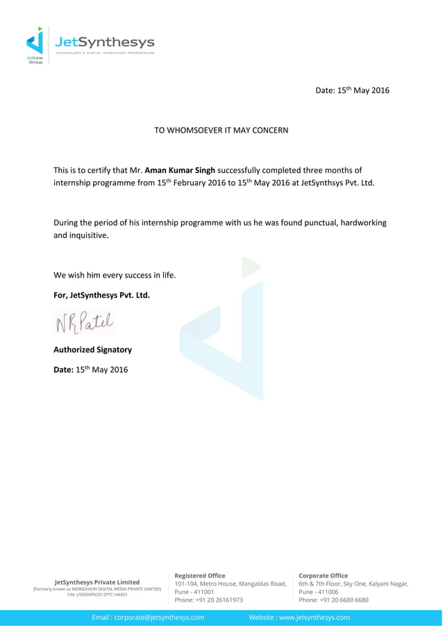 Aman Kumar Singh-Certification Certificate1 | PDF