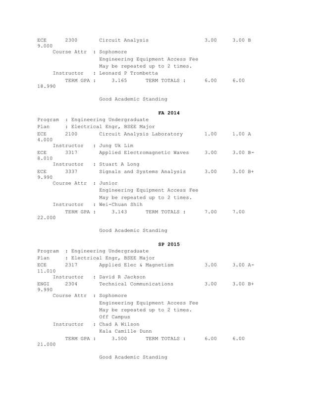 Unofficial Transcript | DOCX | Undergraduate Education | College Education