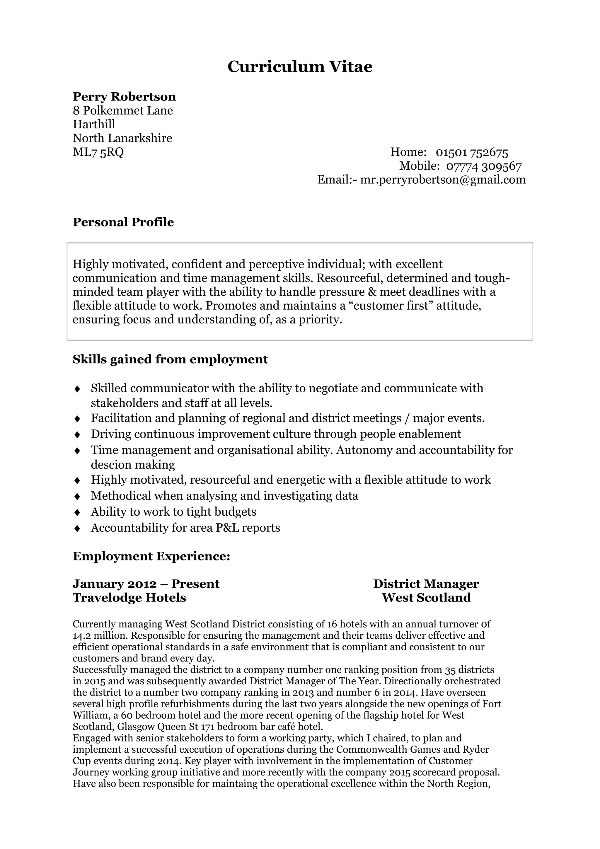 Perry Robertson CV | DOC