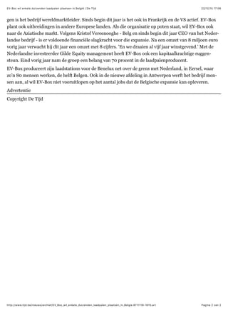 EV-Box | De Tijd | PDF