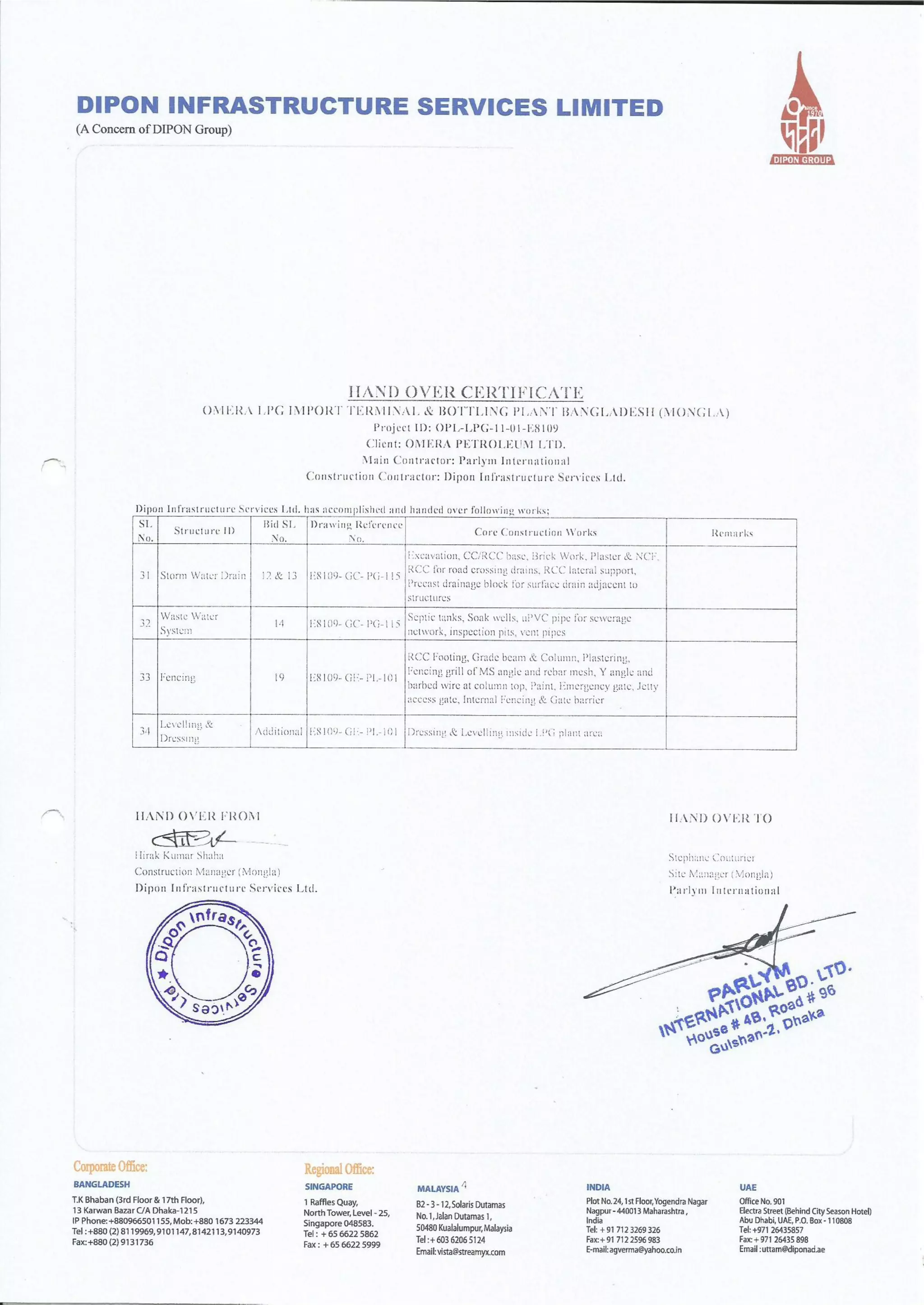 HAND OVER CERTIFICATE | PDF