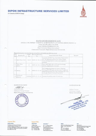 HAND OVER CERTIFICATE | PDF