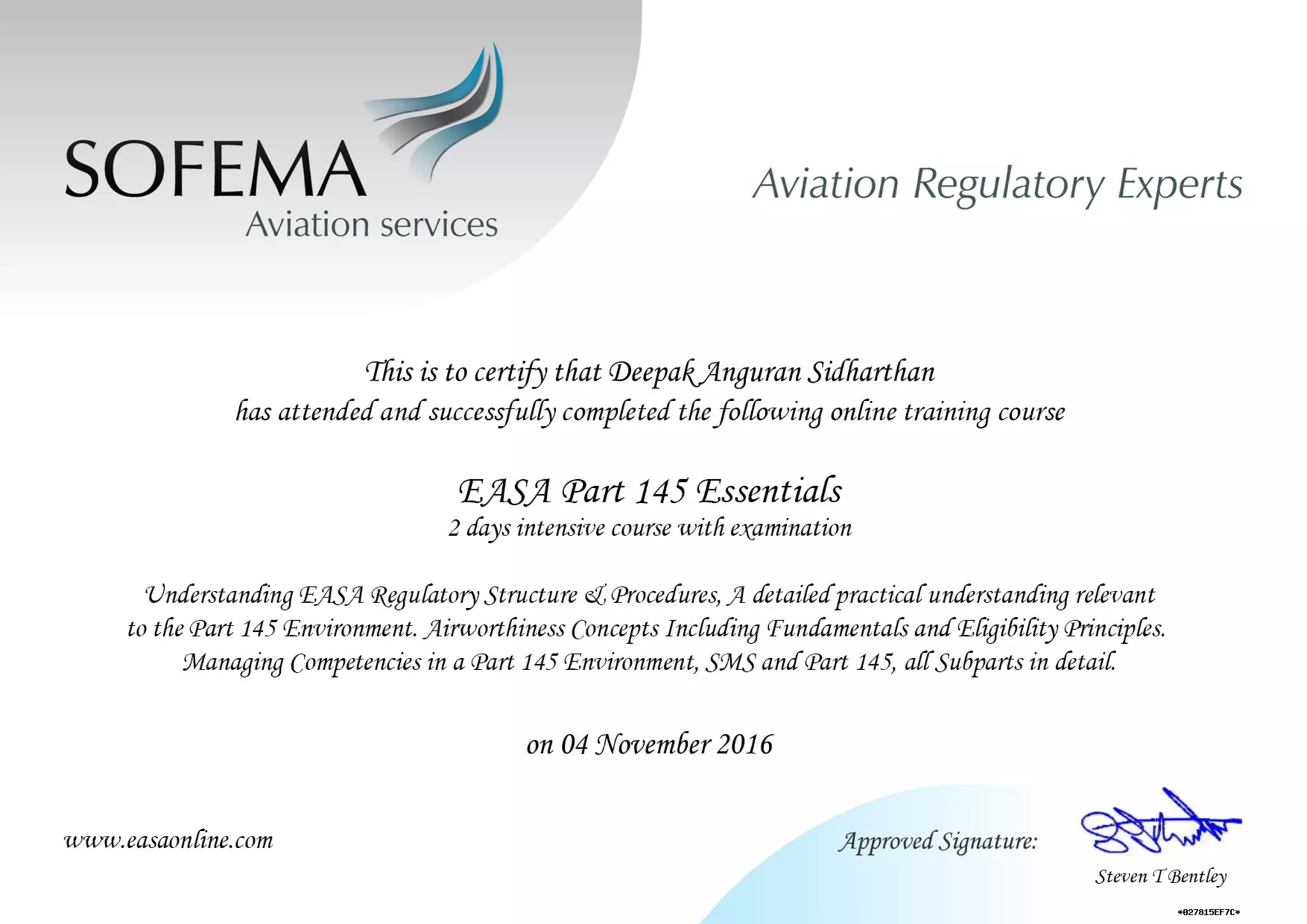 EASA Part 145 Certificate | PDF